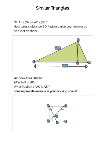 Similar Triangles worksheets for Maths GCSE | Teaching Resources