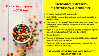 Spontaneous Speaking Challenge for MFL Classrooms by theidealteacher1 ...
