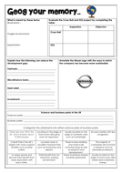 Geog. your memory | Teaching Resources