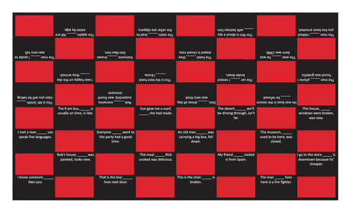 Relative Clauses Legal Size Text Checkers Game | Teaching Resources
