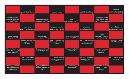 Used to versus Would Always Legal Size Text Checkers Game | Teaching ...