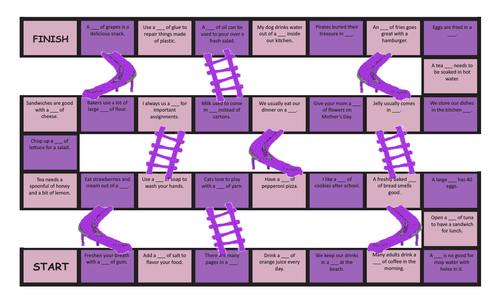 Container Words Legal Size Text Chutes and Ladders Game | Teaching ...