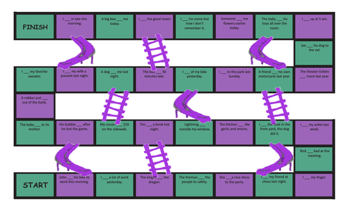 Past Simple Tense with Irregular Verbs Legal Size Text Chutes and ...