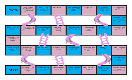 Phrasal Verbs #1 Legal Size Text Chutes and Ladders Game | Teaching ...