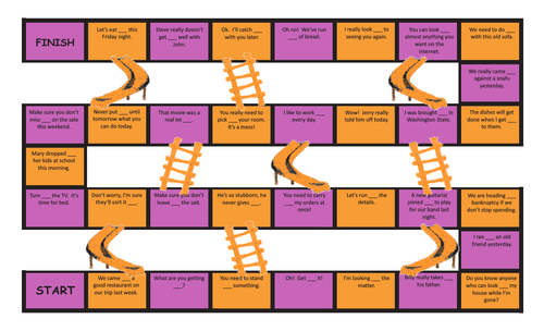 Phrasal Verbs #2 Legal Size Text Chutes and Ladders Game | Teaching ...