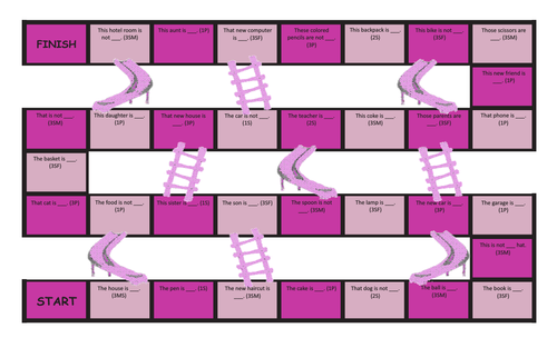 Possessive Pronouns Legal Size Text Chutes and Ladders Game | Teaching ...