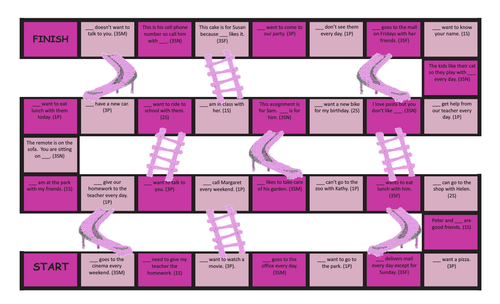Subject Pronouns Legal Size Text Chutes and Ladders Game | Teaching ...