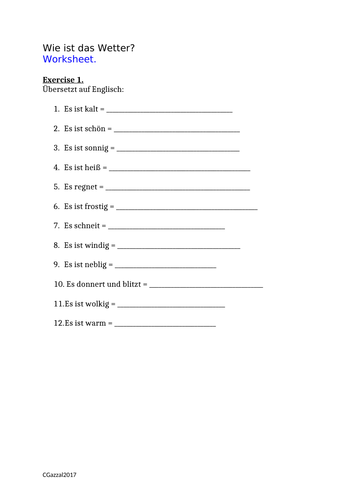 The Weather in German – Wie ist das Wetter? | Teaching Resources