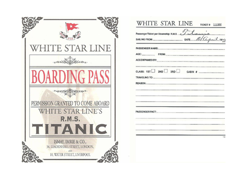 Titanic Boarding Pass Printable