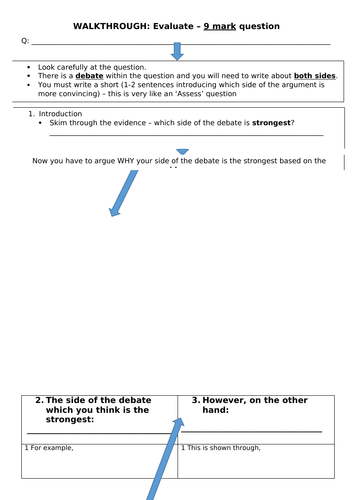 9 mark exam answer template writing frame EVALUATE AQA Geography GCSE ...
