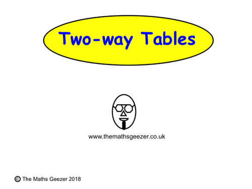 Probability Two Way Tables (ppt) | Teaching Resources