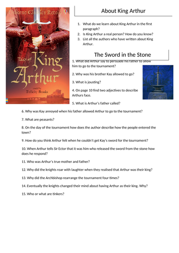 Tales of King Arthur by Felicity Brooks Chapters 1 and 2 | Teaching ...