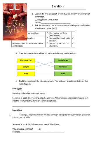 Tales of King Arthur by Felicity Brooks Chapters 1 and 2 | Teaching ...