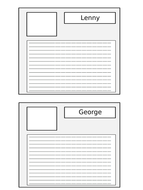 Of Mice and Men: Character Profiles | Teaching Resources