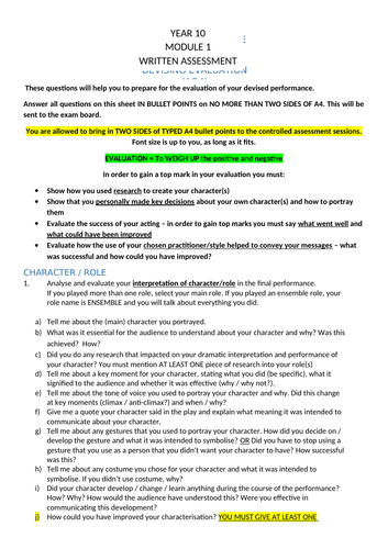 Eduqas/WJEC 9-1 GCSE Drama Component 1 - Devising Writing Frames ... Eduqas/WJEC 9-1 GCSE Drama Component 1 - Devising Writing Frames ...