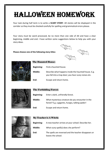 Halloween Homework | Teaching Resources
