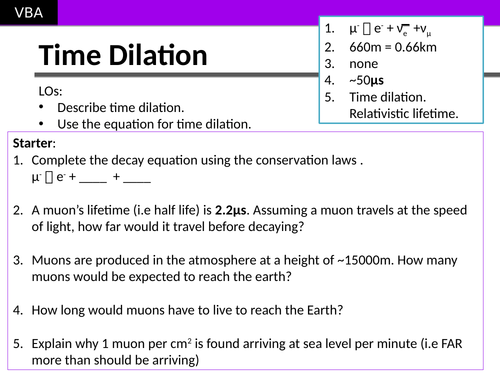 Time Dilation (A2 Physics Edexcel) | Teaching Resources