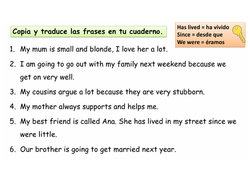 FULL TOPIC - Theme 1- Topic 1: Me, my family and friends - New GCSE ...
