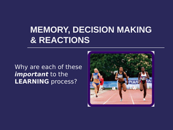 Memory, Decision Making and Reaction time in Sport | Teaching Resources