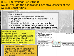 The Weimar Constitution (Weimar and Nazi Germany (Edexcel 9-1 ...