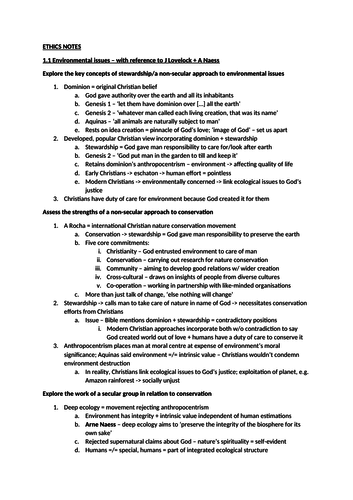 ALL A-Level (AS and A2) Edexcel Religious Studies Notes (both ...