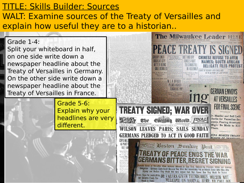 Treaty of Versailles: sources group work/how useful (Weimar and Nazi ...