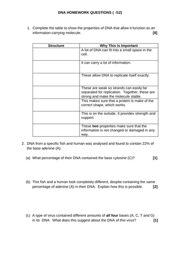 IB Biology SL Unit 2 - DNA Replication | Teaching Resources