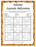 French Halloween Sudoku Puzzles | Teaching Resources