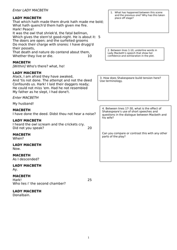 Macbeth Act 2 collection of lessons | Teaching Resources
