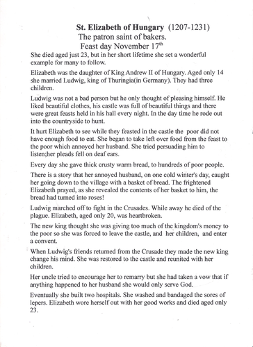 St. Elizabeth of Hungary | Teaching Resources