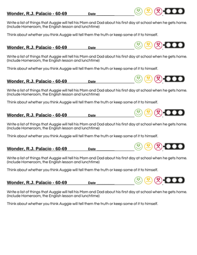 Wonder RJ Palacio - Full Novel Study or Whole Class Reading planning ...