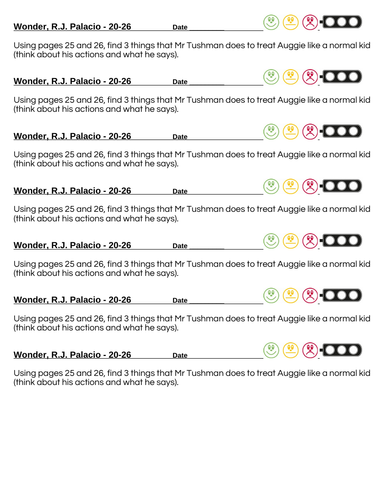 Wonder RJ Palacio - Full Novel Study or Whole Class Reading planning ...