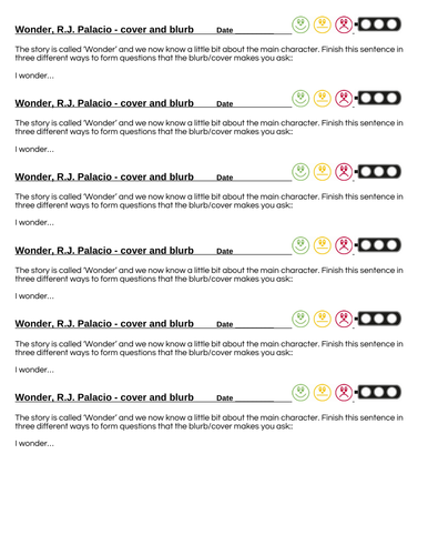 Wonder RJ Palacio - Full Novel Study or Whole Class Reading planning ...