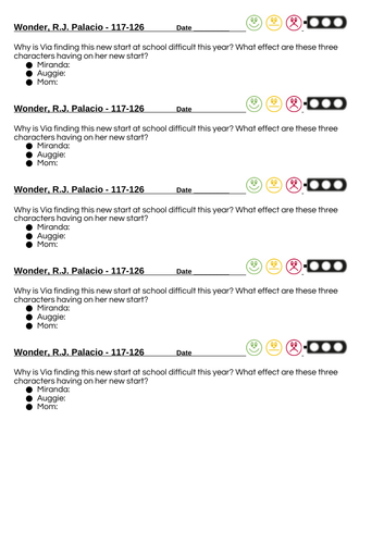 Wonder RJ Palacio - Full Novel Study or Whole Class Reading planning ...