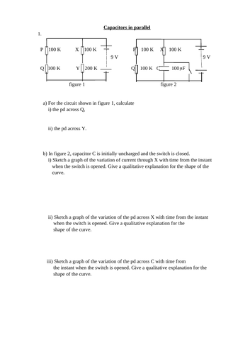 Capacitors in series and parallel worksheets | Teaching Resources