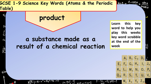 Free Atoms & the Periodic Table Key words & Scrabble Game | Teaching ...