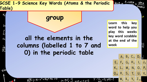 Free Atoms & the Periodic Table Key words & Scrabble Game | Teaching ...