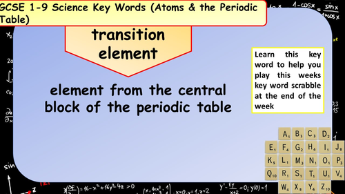 Free Atoms & the Periodic Table Key words & Scrabble Game | Teaching ...