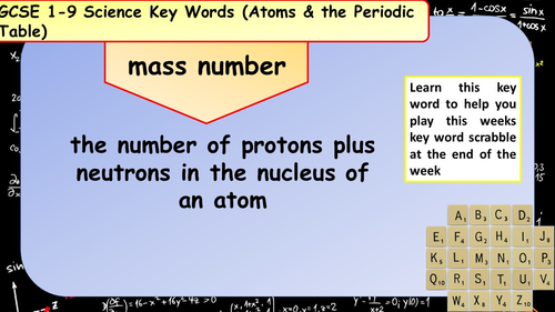 Free Atoms & the Periodic Table Key words & Scrabble Game | Teaching ...