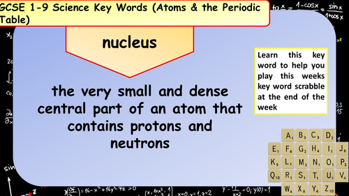 Free Atoms & the Periodic Table Key words & Scrabble Game | Teaching ...