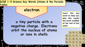 Free Atoms & the Periodic Table Key words & Scrabble Game | Teaching ...