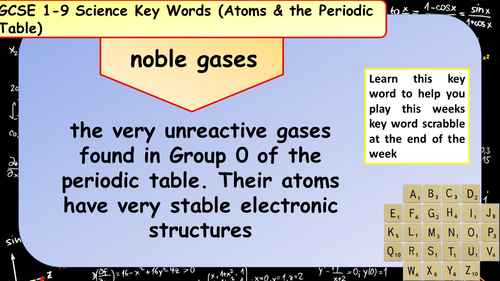 Free Atoms & the Periodic Table Key words & Scrabble Game | Teaching ...