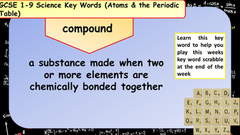 Free Atoms & the Periodic Table Key words & Scrabble Game | Teaching ...