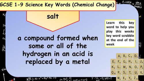 Free Chemical Change Key words & Scrabble Game | Teaching Resources