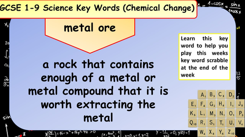 Free Chemical Change Key words & Scrabble Game | Teaching Resources