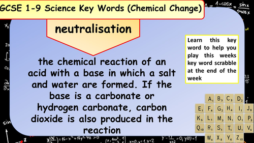 Free Chemical Change Key words & Scrabble Game | Teaching Resources