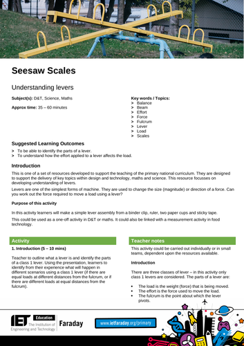 Seesaw scales | Teaching Resources