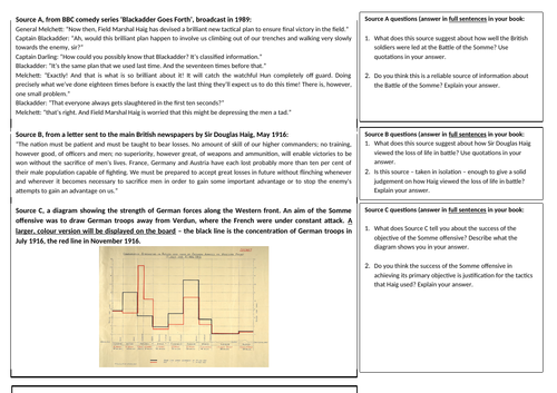Battle of the Somme | Teaching Resources