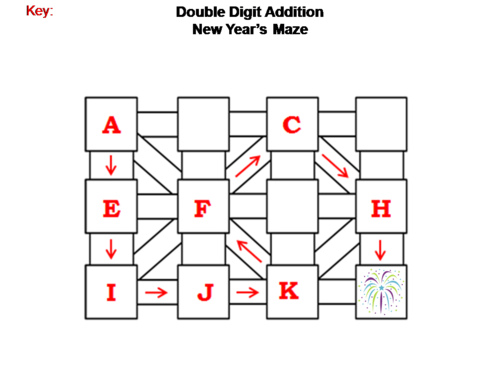 Double Digit Addition Without Regrouping New Year's Math Maze ...
