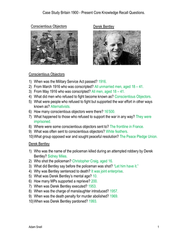 Crime and Punishment 1000 - Present Core Knowledge Recall Questions ...